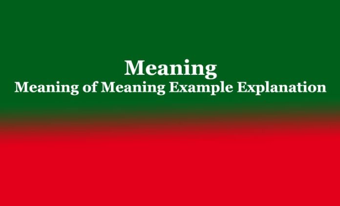Meaning | Meaning Of Meaning Example Explanation - Menonimus